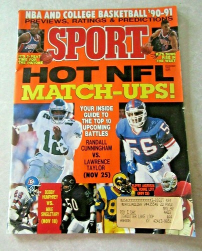Sport Magazine December 1990 Lawrence Taylor Randall Cunningham | eBay