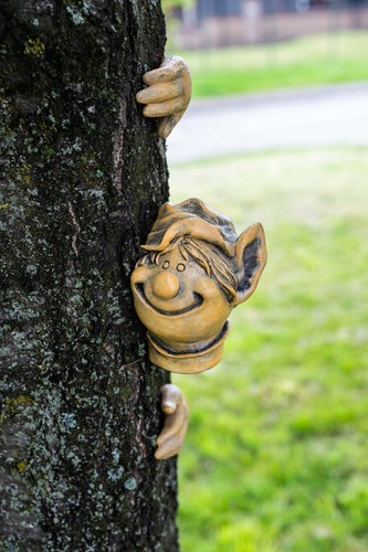 Garden Elf Tree Peeker Outdoor Trunk Decor Branch Hugger Ornament ...