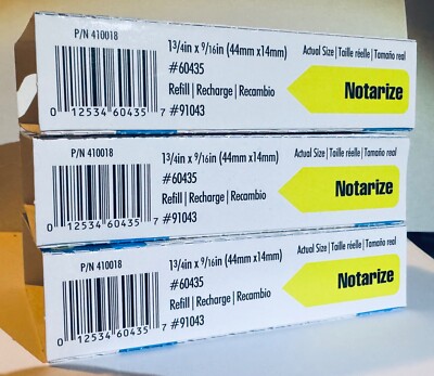 3 pack Arrow Message Page Flags in Dispenser "Notarize" Yellow 120 ...