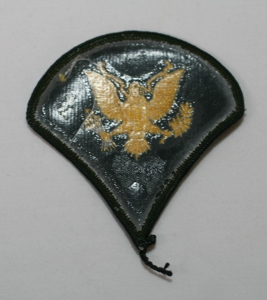 US Army Specialist E4/SPC Rank Insignia Patch Surplus Gold Eagle Olive ...