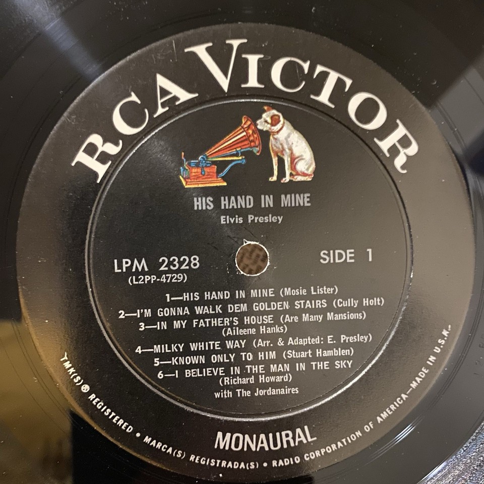 ELVIS PRESLEY His Hand in Mine - 1963 Mono Pressing RCA LP - BEAUTIFUL ...