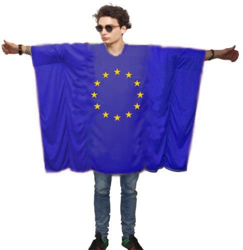 Adults European Union Flag Poncho EU Remainer Politics Europe Supporter ...