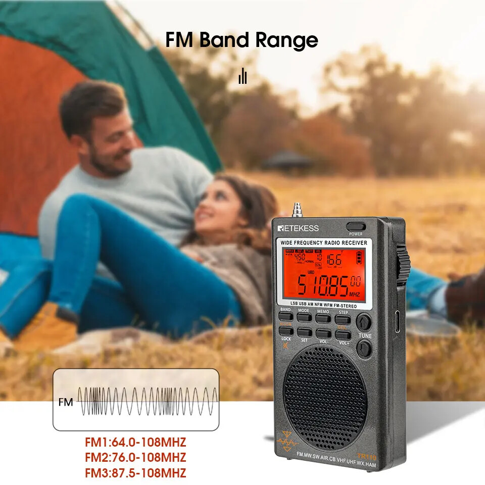 Radio FM Receiver Portable SSB Shortwave Radios AM FM All Waves Full ...