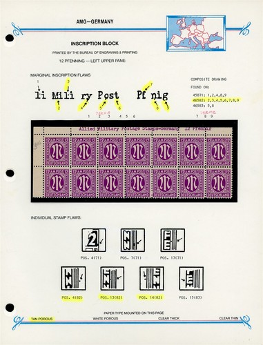 AMG-GERMANY Specialized PAGE Lot #54 - WASHINGTON BEP INSCRIPTION BLOCK ...