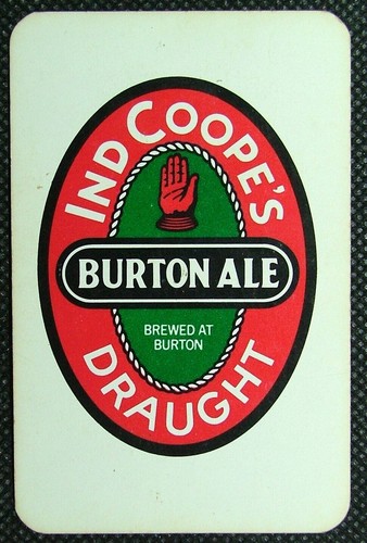 1 x Playing card single swap Ind Coope Draught Burton Ale 4 Spades Y501 ...