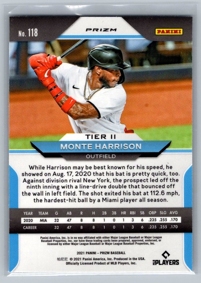 2021 Panini Prizm #118 Monte Harrison Silver Prizm | eBay