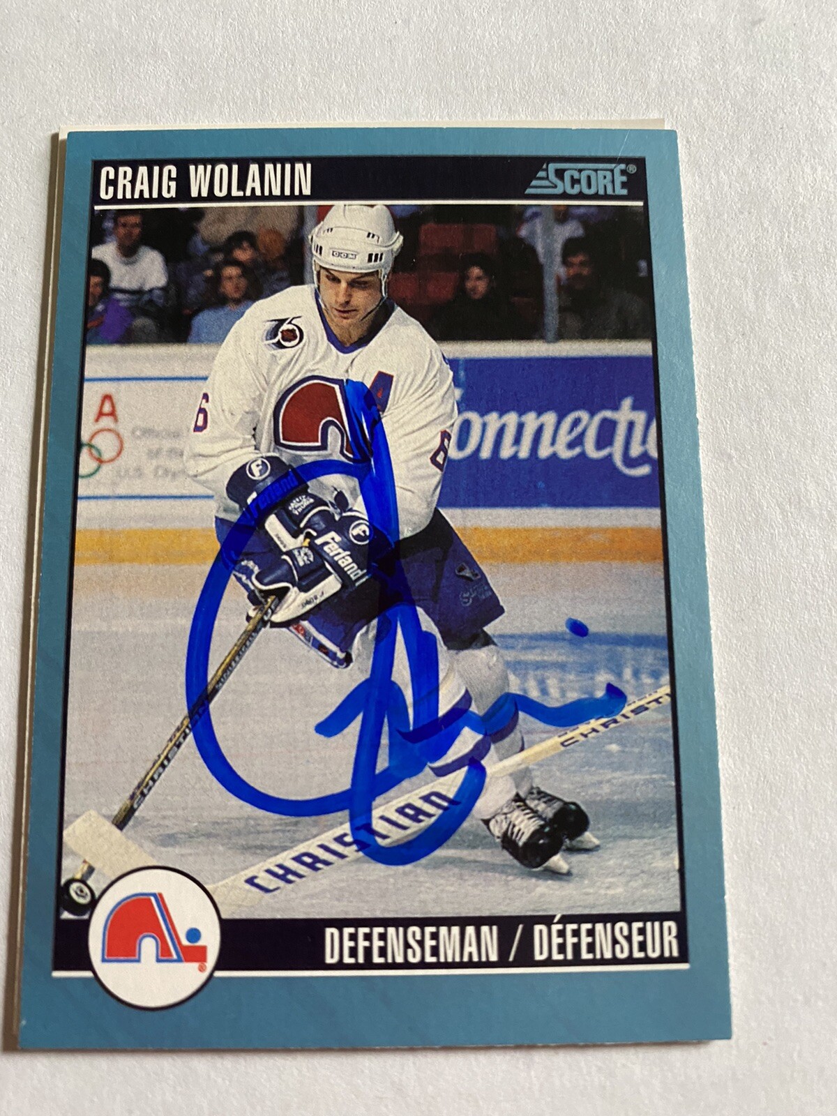 Craig Wolanin Signed 92/93 Score Quebec Nordiques Card # 21 | eBay