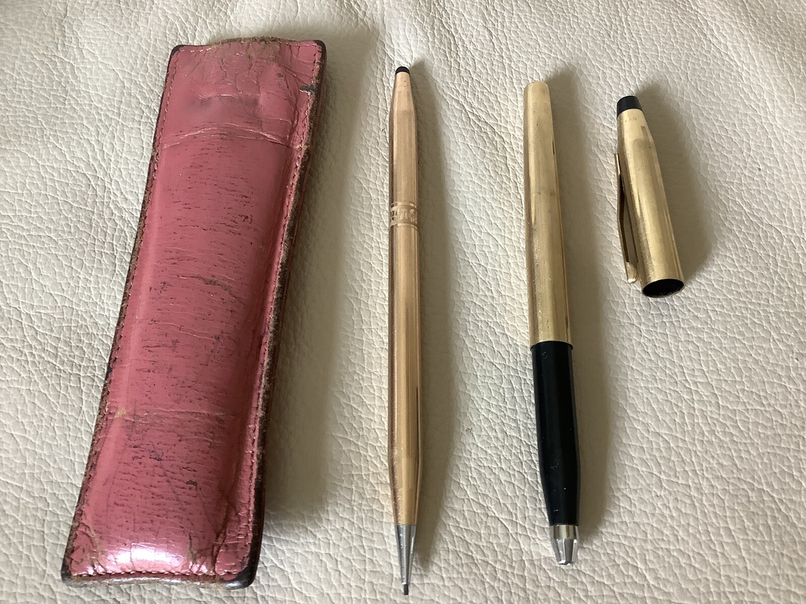 Vintage Cross Ladies Roses Pink Soft Leather Case, Pencil & Pen Lot TLC ...