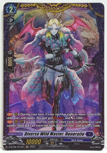 Bushiroad Cardfight Vanguard Diverse Wild Master, Honoratio D-BT08 ...