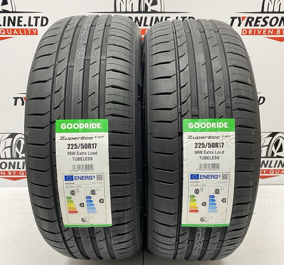 2 X 225 50 17 GOODRIDE 98W XL 225/50R17 BRAND NEW C & B RATING TYRES ...
