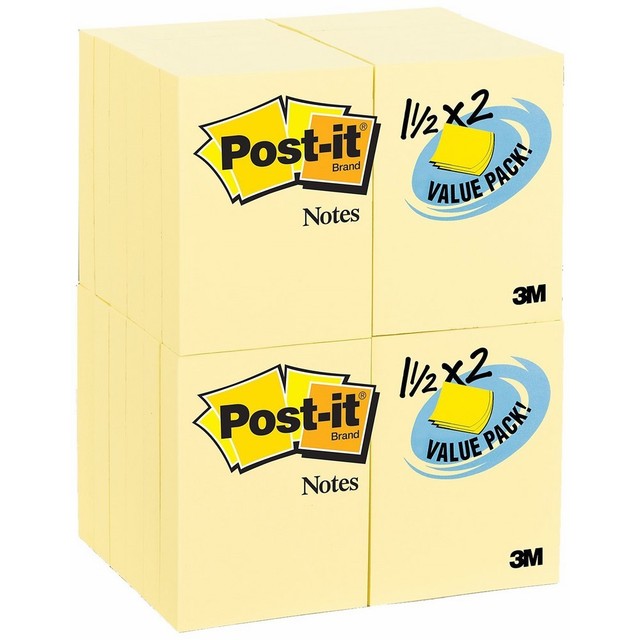 Post-it Notes Value PK 24 Pads Canary Yellow 1 1/2 X 2 for sale online ...