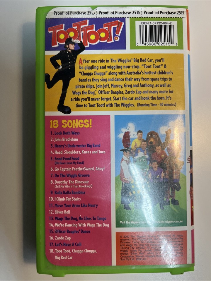 The Wiggles Toot Toot (DVD, 2004) HTF OOP Kids Childrens Show 18 Songs ...