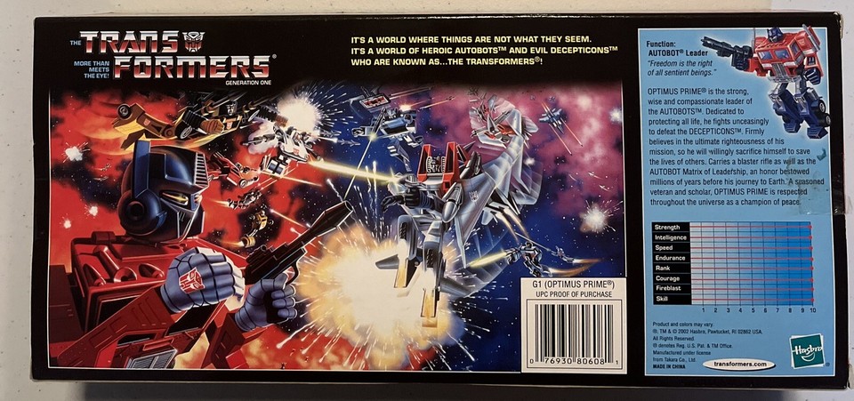 TRANSFORMERS OPTIMUS PRIME HASBRO 2002 TRU G1 COMMEMORATIVE SERIES 1 ...