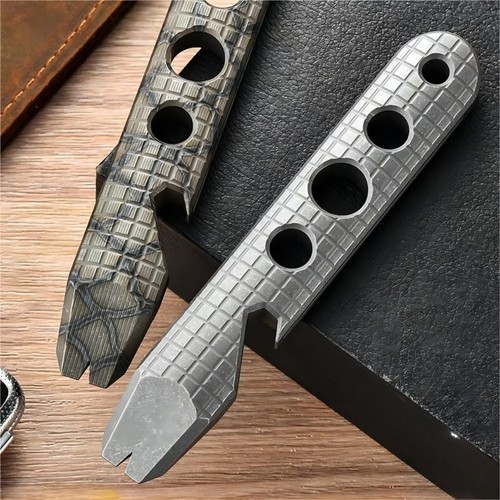 Titanium Pry Bar Crowbar Pocket Tool Bottle Opener Keychain EDC Outdoor ...