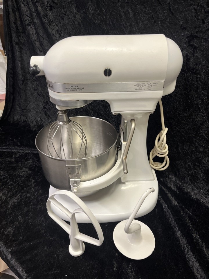 KitchenAid WHITE K5SS Stand Mixer with Beater Dough Hook Heavy Duty | eBay