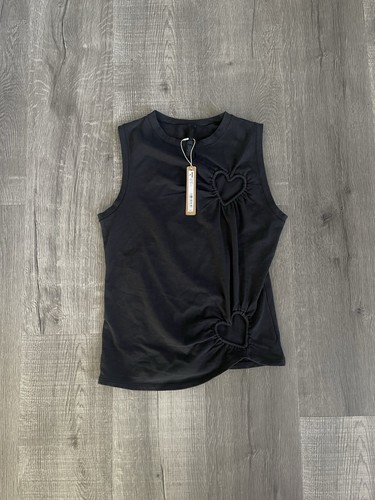 NWT SKIMS Cotton Jersey Heart Tank in SOOT sz L - RARE | eBay