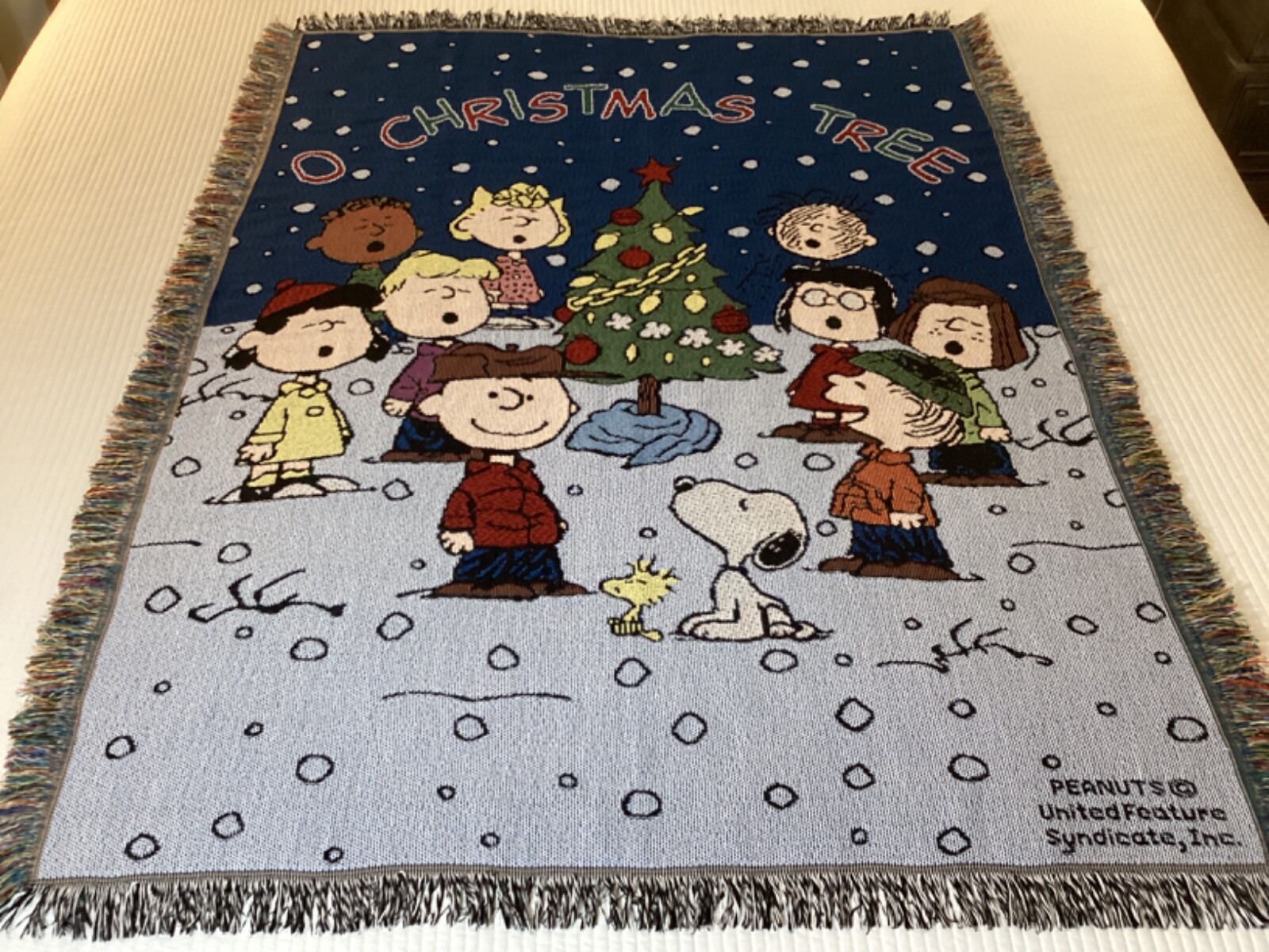 Peanuts Charlie Brown O CHRISTMAS TREE Woven Throw Blanket NEW | eBay