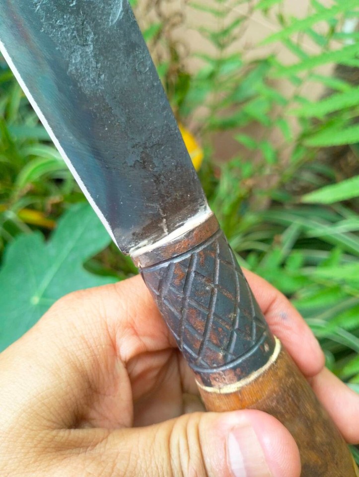Handmade short sword machete nessmuk knife 12.1” forged blade, Bamboo ...