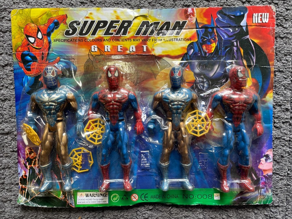 SPIDERMAN 7" Knockoff Action Figures Set 4-Pack MOC | eBay