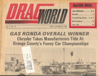 Sports Pub: National Dragster-11/28/1969-Gas Ronda Overall Winner at ...