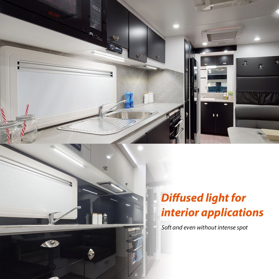 12v LED Strip Lights Campervan Interior Lamp with 2 Level Brightnesses ...