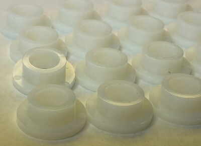 10pcs Flanged Nylon Bushings 1/2” ID 3/4”OD X 0.408" OAL, White (23D74 ...