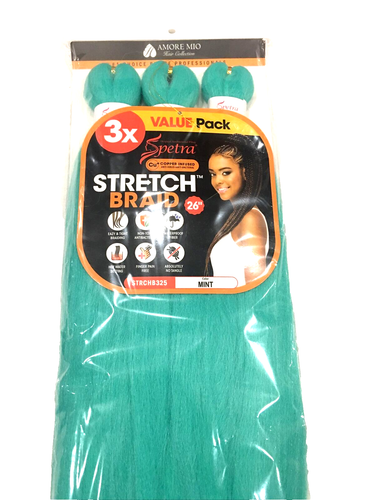 EZ BRAID Color Mint Pre-Stretched Spectra Braiding Hair 26 Inch Triple ...