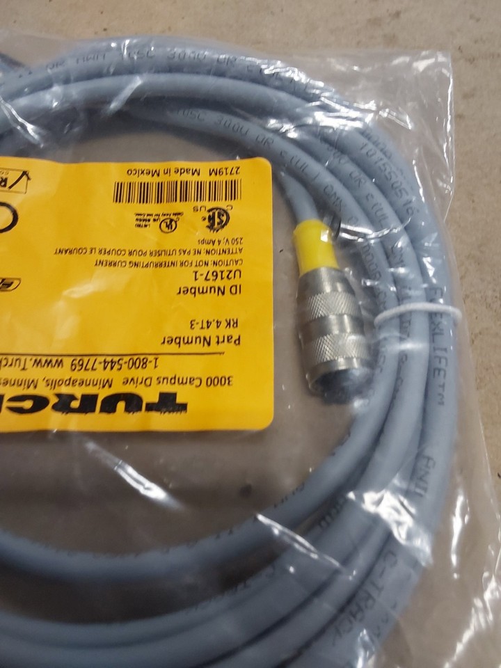 Turck RK 4.4T-3 Eurofast Cordset Extension Cable U2167-1 | eBay