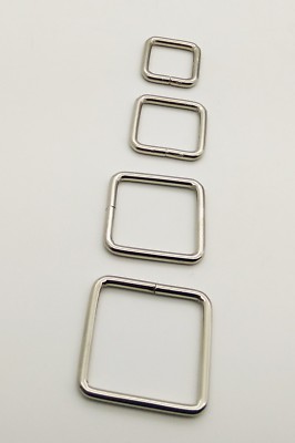 SQUARE Metal Loop Rings Wire Formed Buckles for Webbing Strap Tape Bag ...
