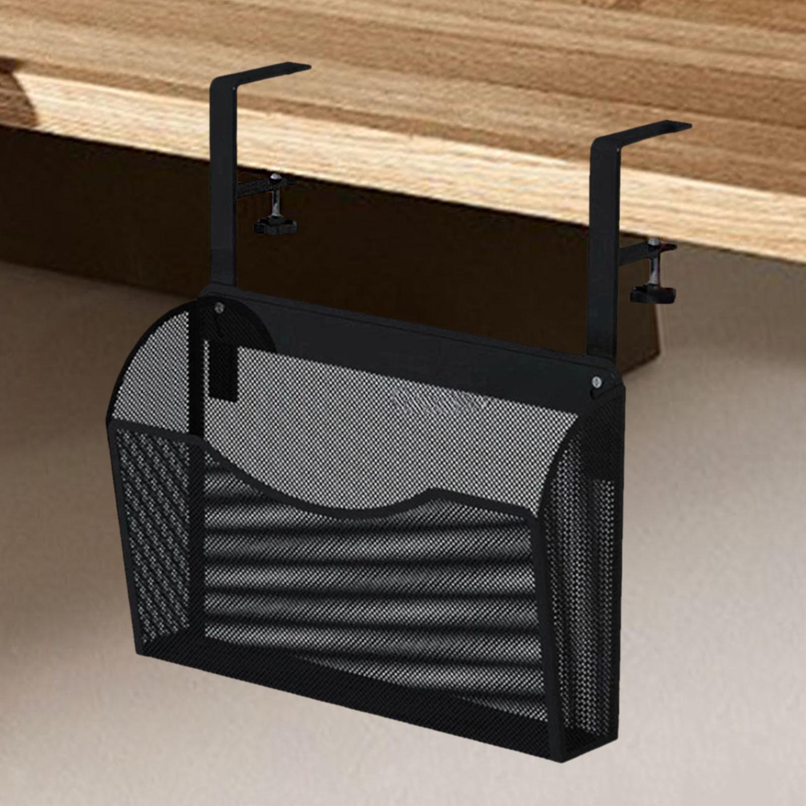 Under Table Storage Holder Under Desk Side Storage Rack for Bathroom ...