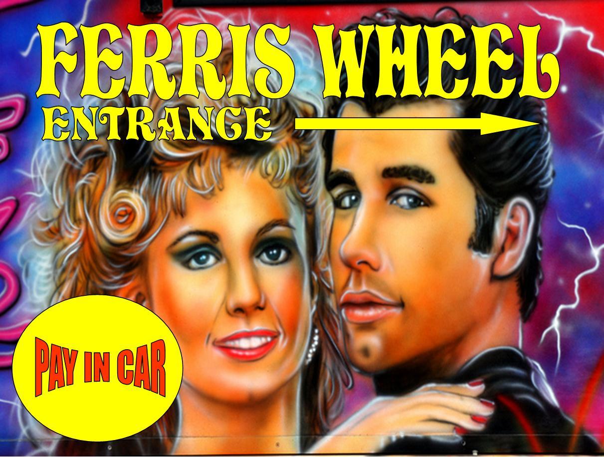 Ferris Wheel Vinatge Style Metal Sign Kitchen Grease Fairground Sign ...