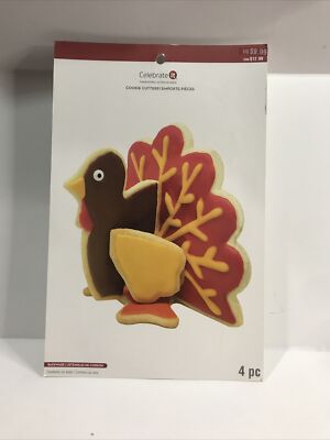 Celebrate It Thanksgiving cookie cutter Set 4 piece Turkey Shape Metal ...