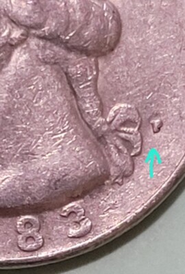 1983 - P Washington Quarter Filled Mint Mark Coin Error #1 | eBay