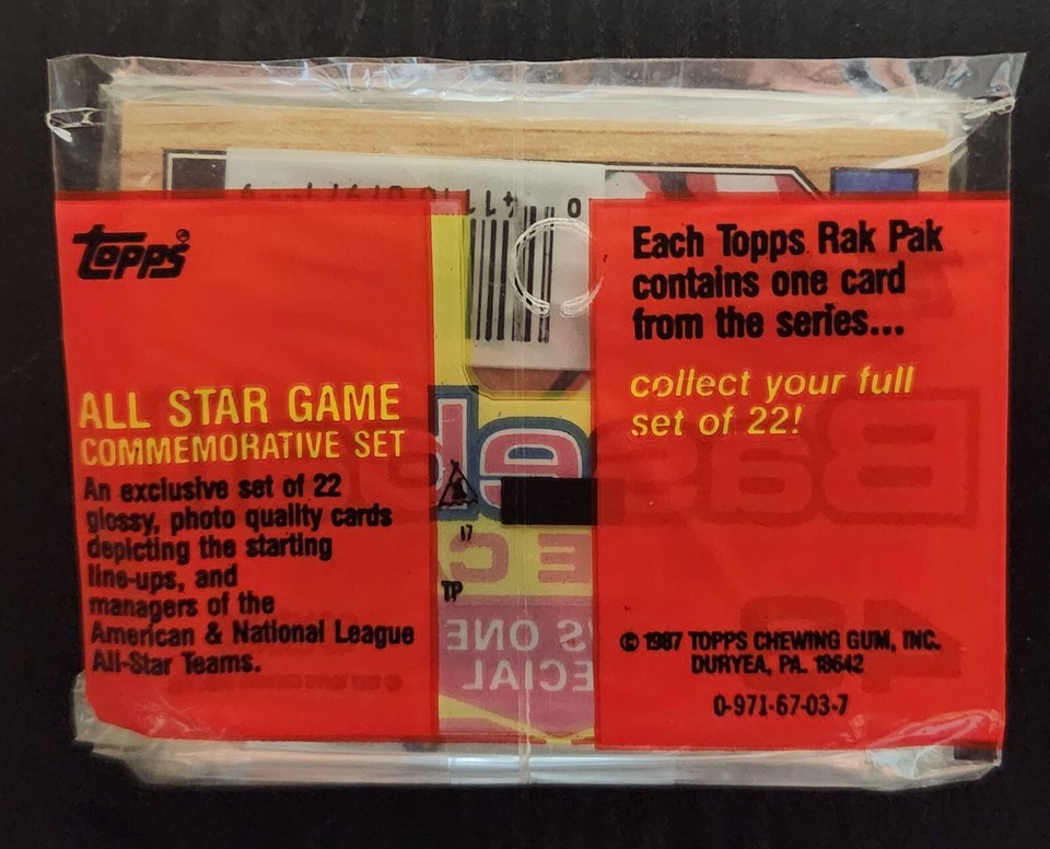 1987 Topps Baseball Cards Sealed Rak Pak 49 Cards | eBay