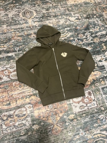 True Religion Zip Up Jacket Mens Sz Medium Olive/Tan | eBay