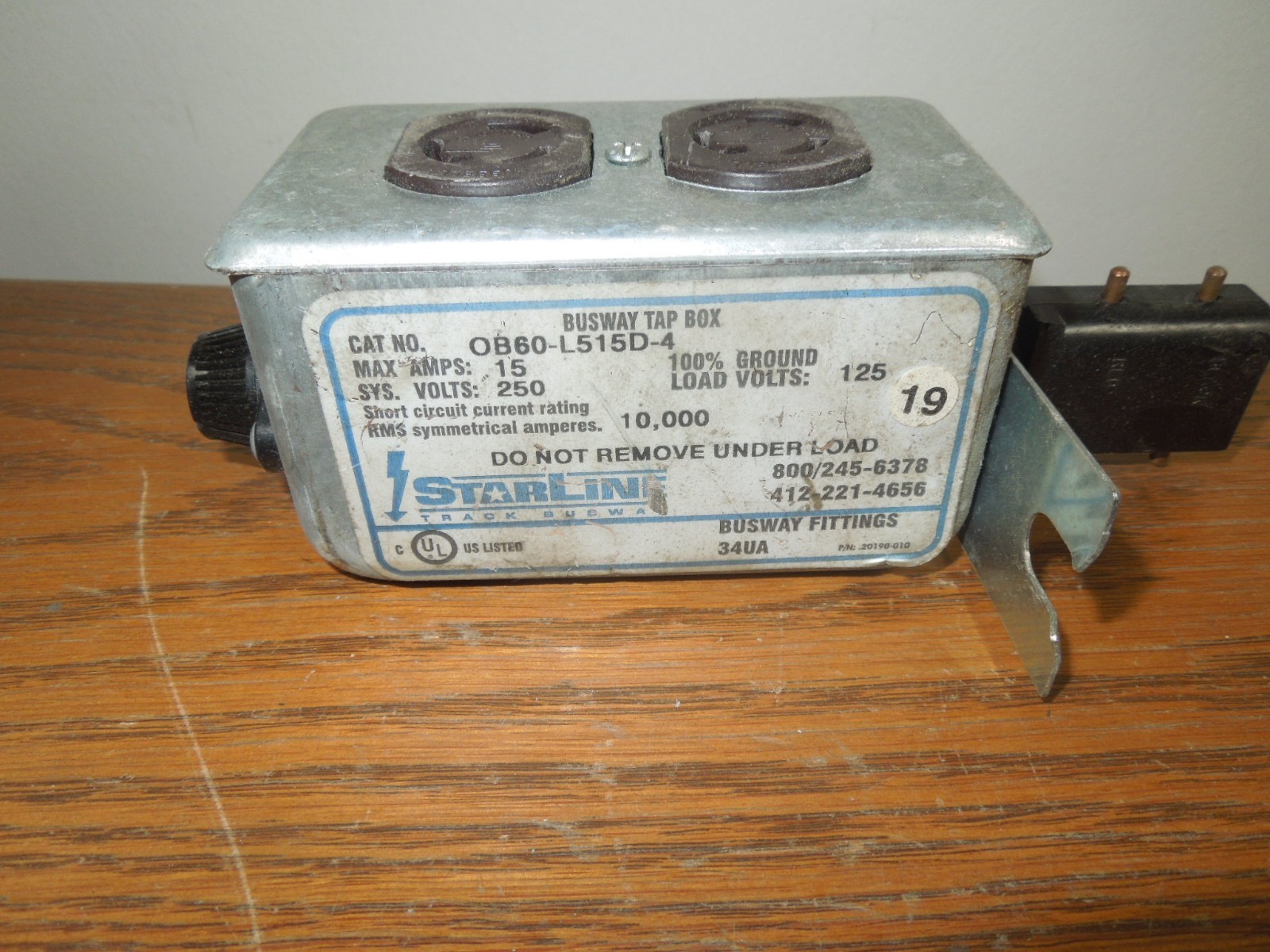 StarLine Busway Tap Box OB60-L515D-4 15A Fused Duplex Starjack ...