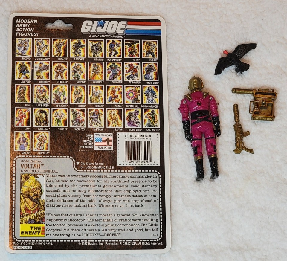 Vintage 1988 Hasbro GI Joe Voltar Figure 100% Complete with Full File ...