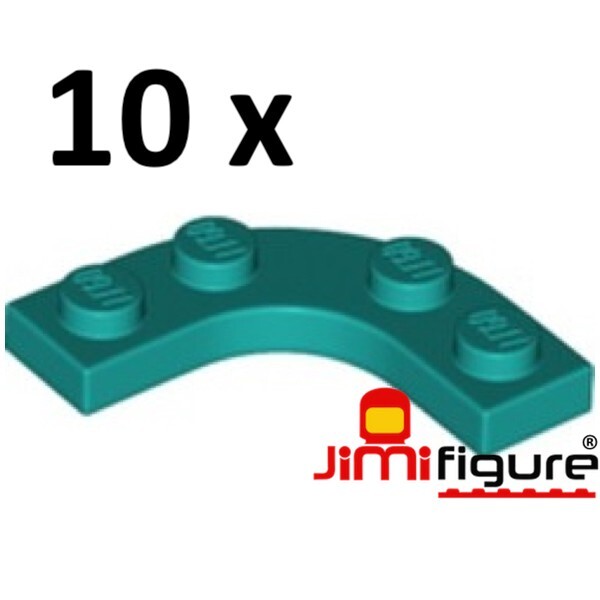 NEW 10 x LEGO 3x3 Round Corner Plate w 2x2 Curved Cutout Dark Turquoise ...