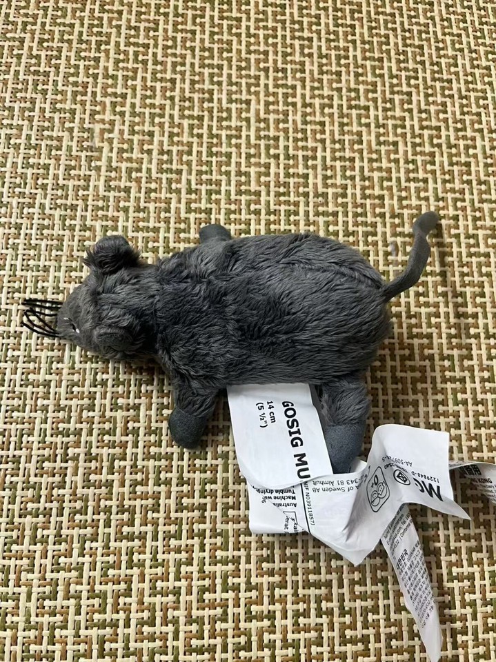 IKEA GOSIG MUS Rat Plush Mouse 5" 14cm Stuffed NEW Dark Gray | eBay