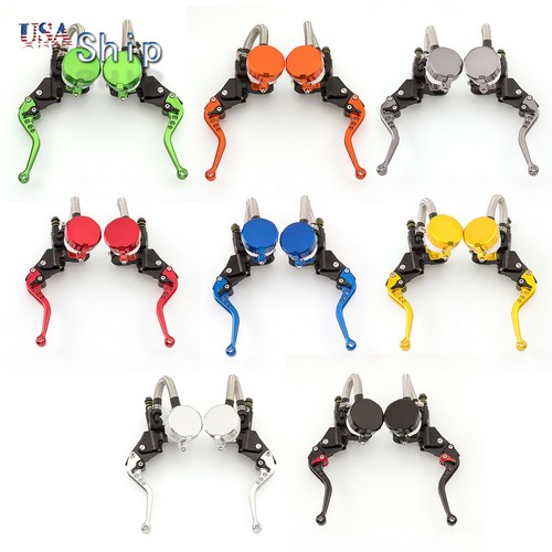 Aluminum Red Handlebar Master Cylinder Hydraulic Brake Clutch Lever ...