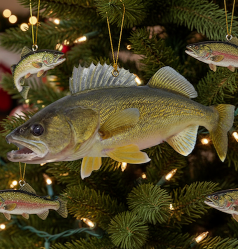Walleye Fish Ornament, Realistic Christmas Walleye Fishing Ornaments | eBay