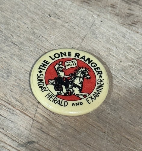 VINTAGE Sunday Herald & Examiner THE LONE RANGER Comic Premium Pinback ...