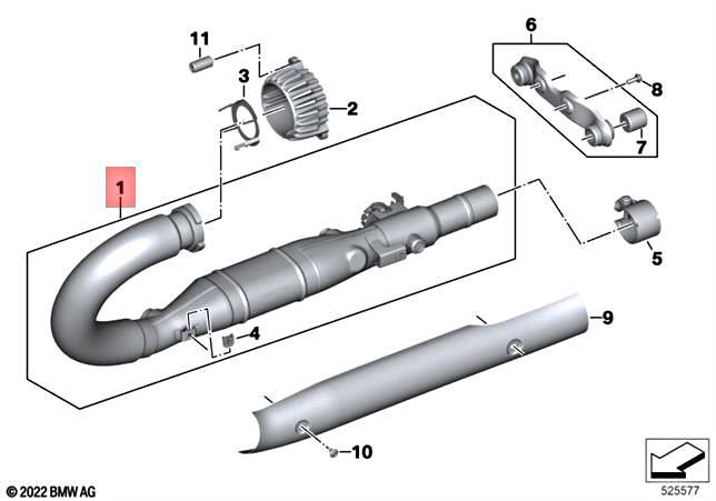 New BMW Genuine K34 K35 0L13 0L33 0L23 Exhaust Manifold Right CHROME ...
