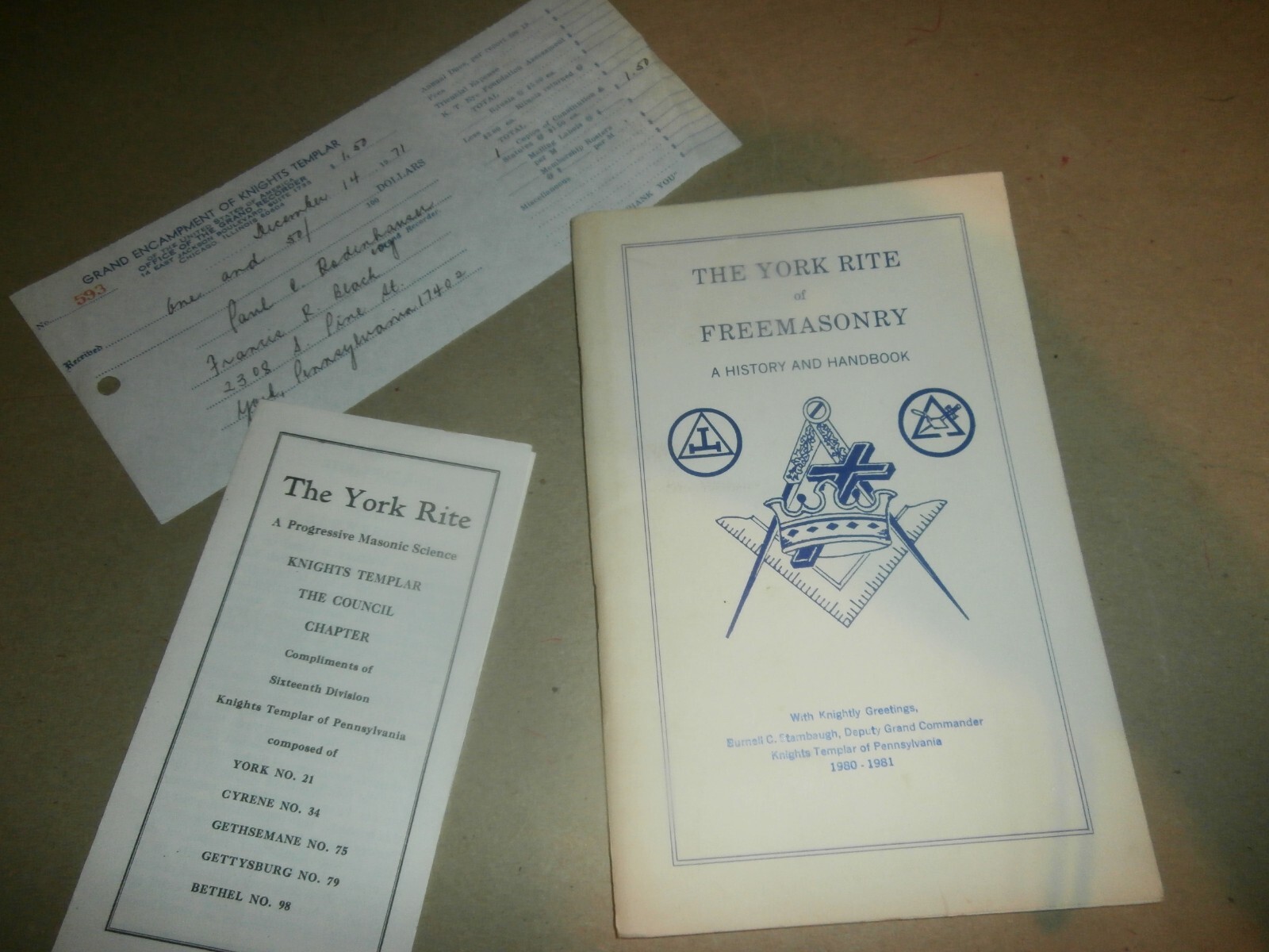 Vintage York PA Rite of Freemasonry History Handbook Knights Templar | eBay