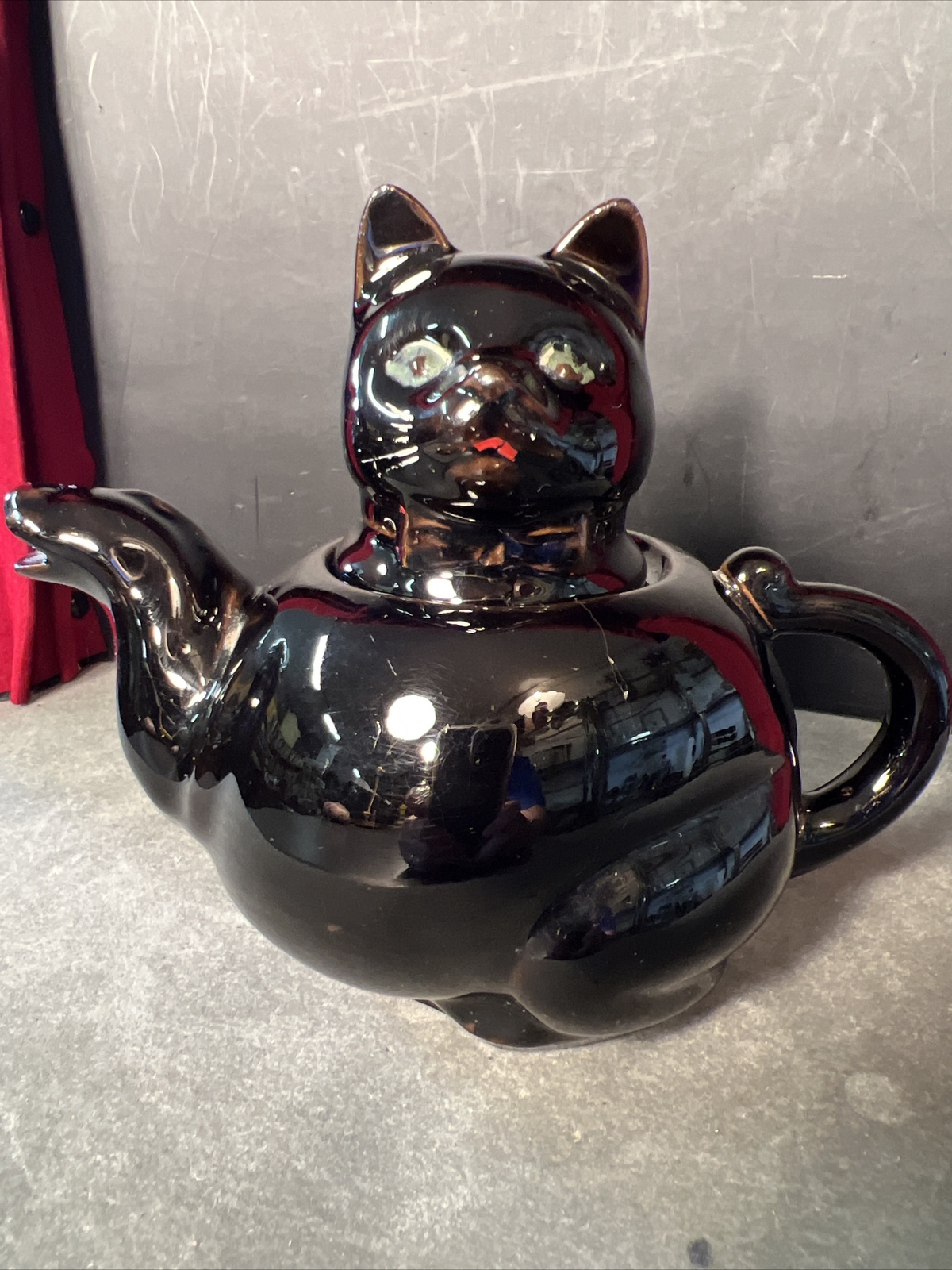 Vintage 1950’s Shafford Redware Black Cat Glazed Teapot 5.25 inches | eBay