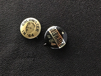 VINTAGE BARRY GOLDWATER PIN BACKS 2 PRESIDENTIAL POLITICAL CAMPAIGN ...
