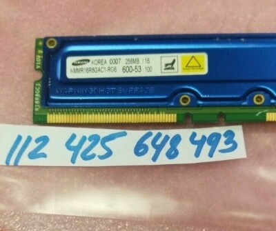 256MB RAMBUS RIMM RDRAM 600-53 600 53 184PIN NONECC NON-ECC 256MB/16 | eBay