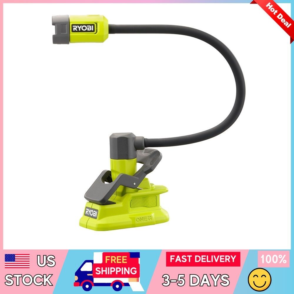Ryobi ONE+ 18V Cordless Flexible LED Clamp Light Tool Only, Up to 400 ...