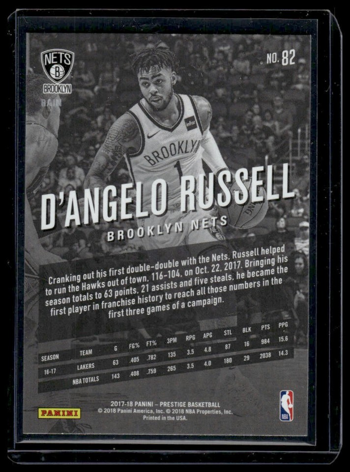 2017-18 Panini Prestige #82 D'Angelo Russell Rain | eBay