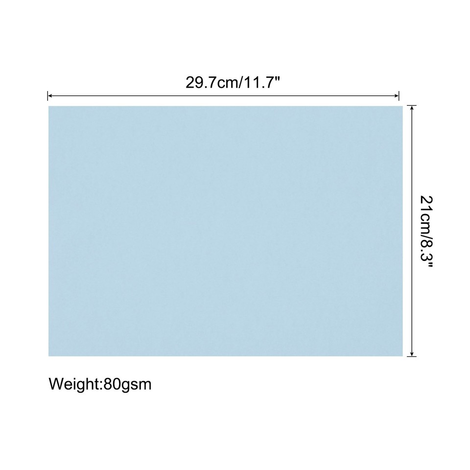 75 Sheets A4 Colored Print Copy Paper 8.5x11" Origami Paper Light Blue ...